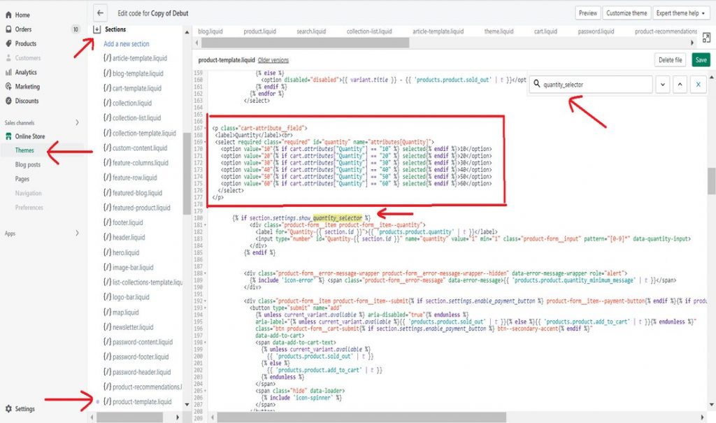 3 Ways To Set Quantity selector Dropdown In Shopify