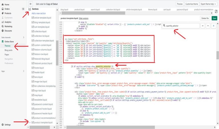 3 Ways To Set Quantity selector Dropdown In Shopify