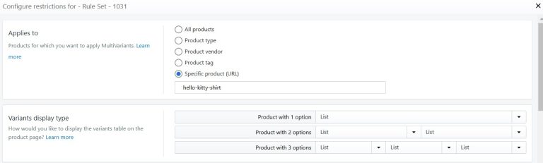 Tips for Configuring Complex Variant Restrictions on Shopify