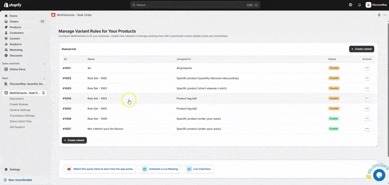 How to set Minimum or Maximum Order Quantity (MOQ) limit - MultiVariants